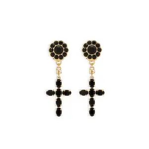 Dolce & Gabbana Dangle Cross Earrings - Gold
