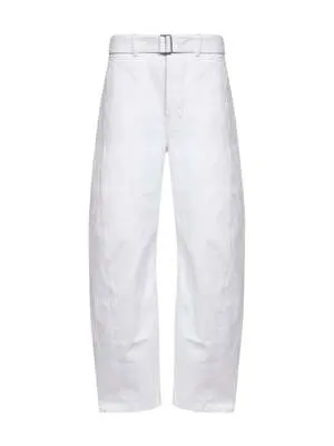 LEMAIRE Milk Denim Twisted Belted Trousers - Multicolor