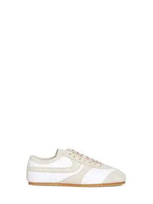 Dries Van Noten White Nappa Leather Sneakers With Suede Details - Multicolor