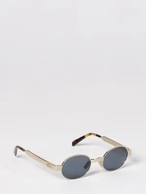 Miu Miu Rounded Metal Frame Sunglasses With Impressed Logo