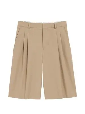 AMI Paris Wide-leg Bermuda Shorts - Cream