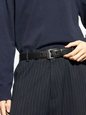 TOD'S Soft Leather Belt With Silver Metal Buckle