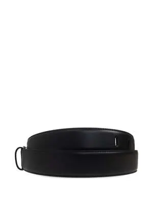 TOD'S Soft Leather Belt With Silver Metal Buckle