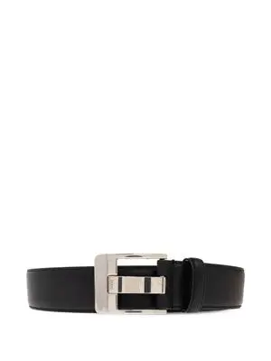 TOD'S Soft Leather Belt With Silver Metal Buckle - Black