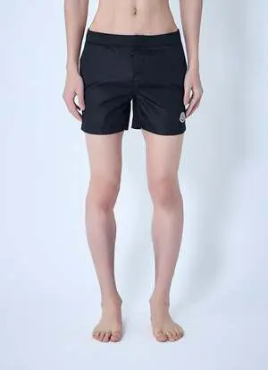 Moncler Elastic Waist Swim Shorts - Black