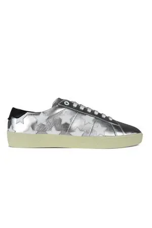 Saint Laurent Silver Tone Sneakers For Men