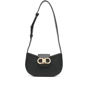 FERRAGAMO Leather Shoulder Bag - Black