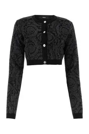 Versace Embroidered Stretch Viscose Blend Cardigan - Multicolor