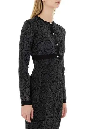 Versace Embroidered Stretch Viscose Blend Cardigan - Multicolor