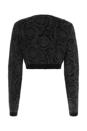 Versace Embroidered Stretch Viscose Blend Cardigan - Multicolor