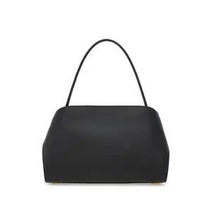 FERRAGAMO Calfskin Hug Soft Shoulder Bag - Black