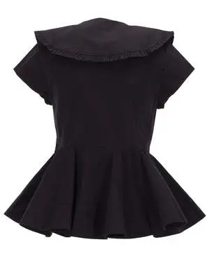 GANNI Ruffle Shirt - Black