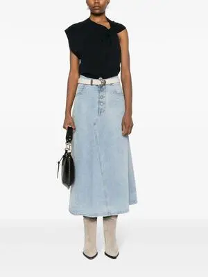 Isabel Marant Étoile Nayda Knot-detail Asymmetric T-shirt - Black