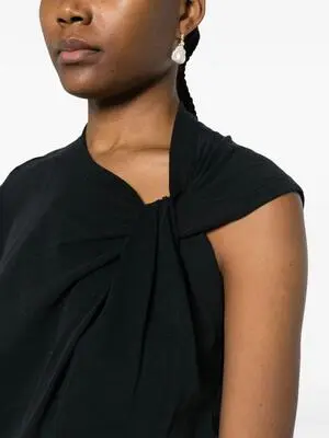 Isabel Marant Étoile Nayda Knot-detail Asymmetric T-shirt - Black