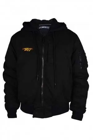 Off-White Hooded Bomber Jacket - Black