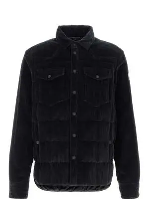 Moncler Midnight Stretch Corduroy Gelt Down Jacket - Blue
