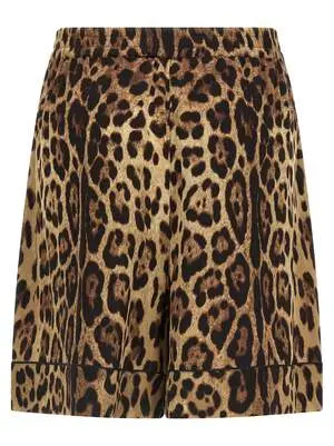 Dolce & Gabbana Leopard Silk Shorts