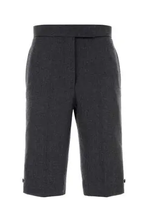 Thom Browne Graphite Wool Bermuda Shorts - Gray