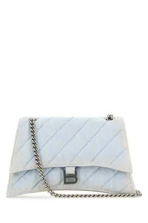 Balenciaga Light- Denim Crush M Shoulder Bag - Blue