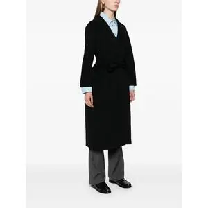 Max Mara Virgin Wool Oversized Coat - Black