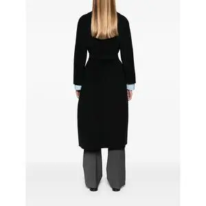 Max Mara Virgin Wool Oversized Coat - Black