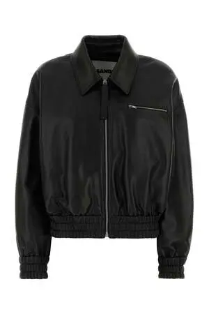 JIL SANDER Leather Jacket - Black