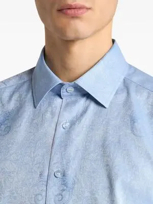 Etro Cotton Jacquard Shirt With Gecko Motif