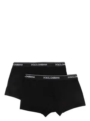 Dolce & Gabbana Two-pack Of Stretch Cotton Regular-fit Boxers - Black