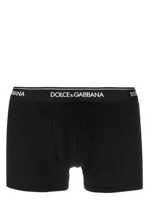Dolce & Gabbana Two-pack Of Stretch Cotton Regular-fit Boxers - Black