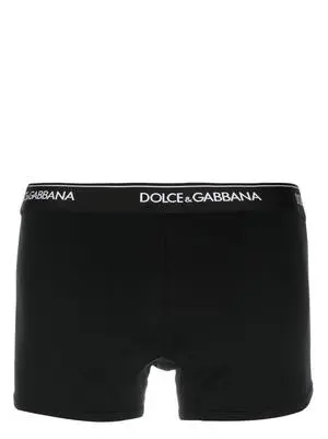 Dolce & Gabbana Two-pack Of Stretch Cotton Regular-fit Boxers - Black