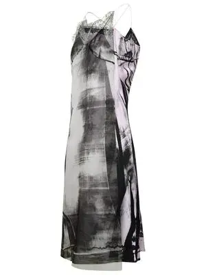 MAISON MARGIELA Freeze-frame Silk Blend Dress - Gray