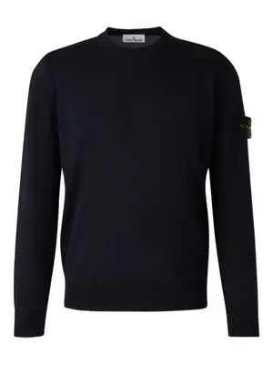 Stone Island Lightweight Wool Crew Neck Pullover - Blue