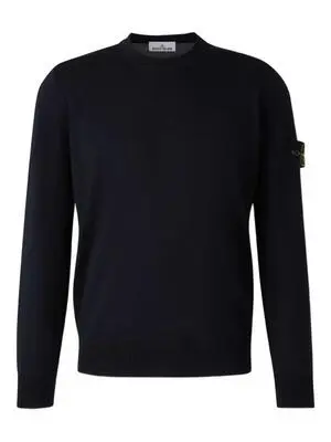 Stone Island Lightweight Wool Crew Neck Pullover - Blue