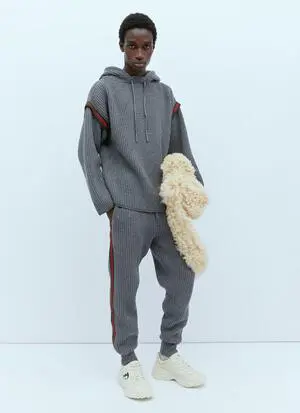 Gucci Wool Cashmere Hooded Sweater - Gray