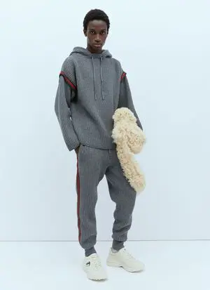 Gucci Wool Cashmere Hooded Sweater - Gray