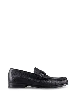 FERRAGAMO Grained Leather Gancini Loafers