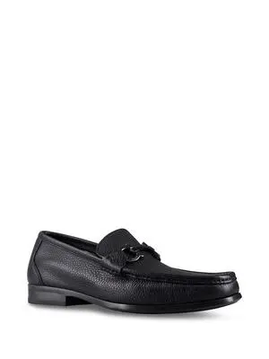 FERRAGAMO Grained Leather Gancini Loafers