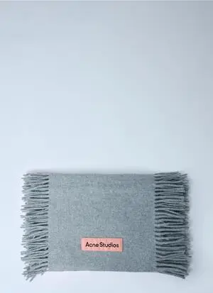 Acne Studios Fringe Wool Scarf - Gray