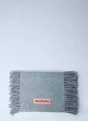 Acne Studios Fringe Wool Scarf - Gray