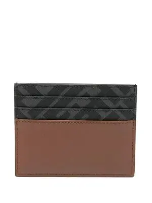 Fendi Leather And Ff Canvas Squared Card Holder