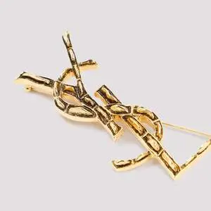 Saint Laurent Opyum Textured Coco Brooch