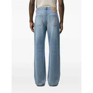 AMI Paris Denim Wide-leg Jeans - Blue