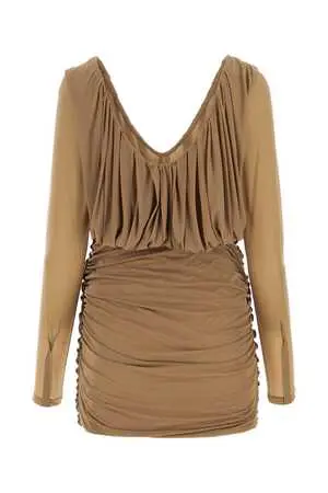 Saint Laurent Camel Jersey Mini Dress