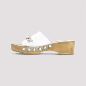 Simone Rocha Scalloped Wooden Clog Sandals - Multicolor