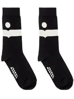 Isabel Marant Étoile Nesson Mid-length Socks With Logo - Black