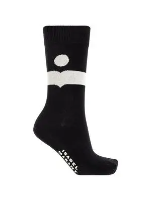 Isabel Marant Étoile Nesson Mid-length Socks With Logo - Black