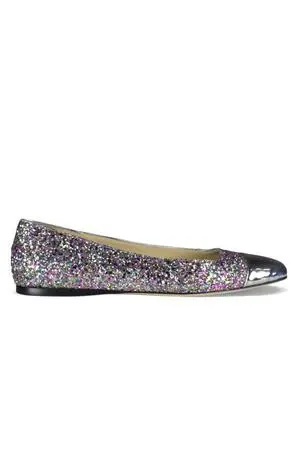 JIMMY CHOO Sequined Flat Ballerinas - Silver