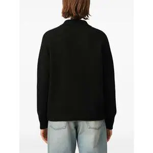 AMI Paris Wool Intarsia-knit Cardigan