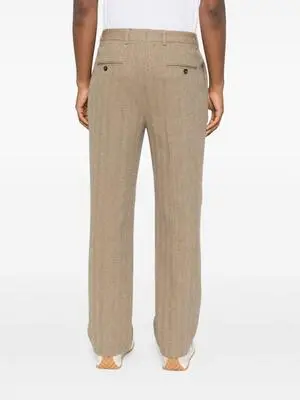 GOLDEN GOOSE Tailored Chevron Linen Blend Trousers