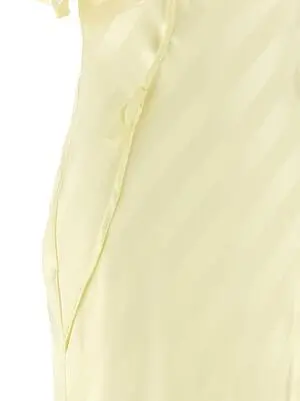 SELF-PORTRAIT Satin Striped Long Dress - Yellow